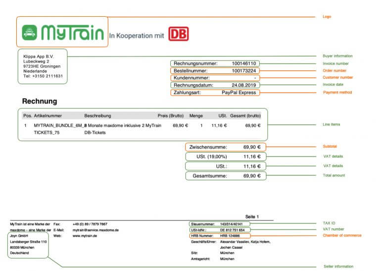 How to understand German invoices - Klippa