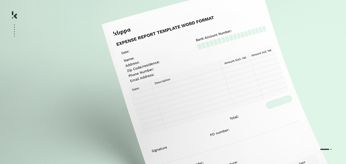 Modèle gratuit de note de frais en Excel et Word - Klippa
