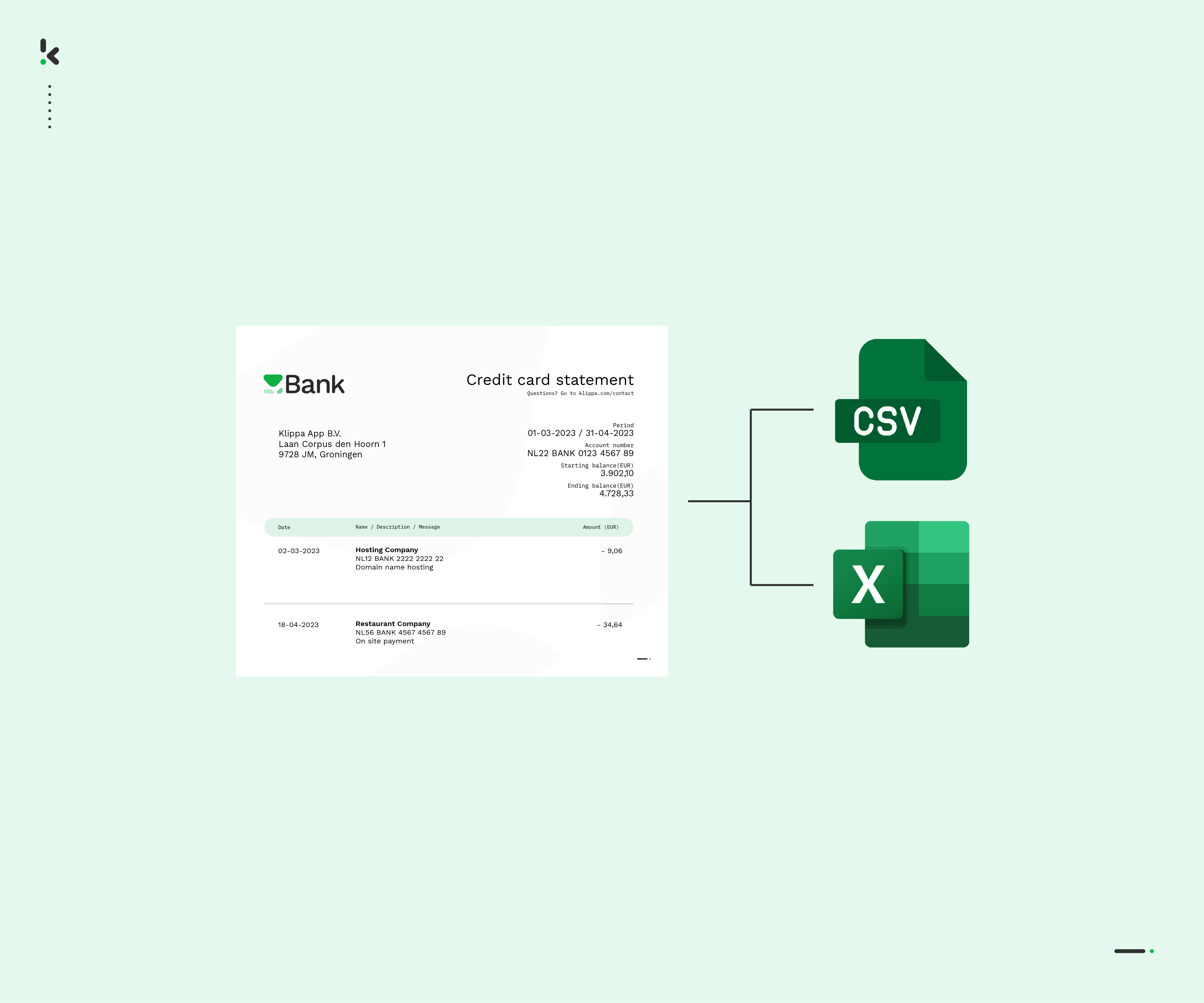 How to Convert Credit Card Statement to Excel and CSV - Klippa
