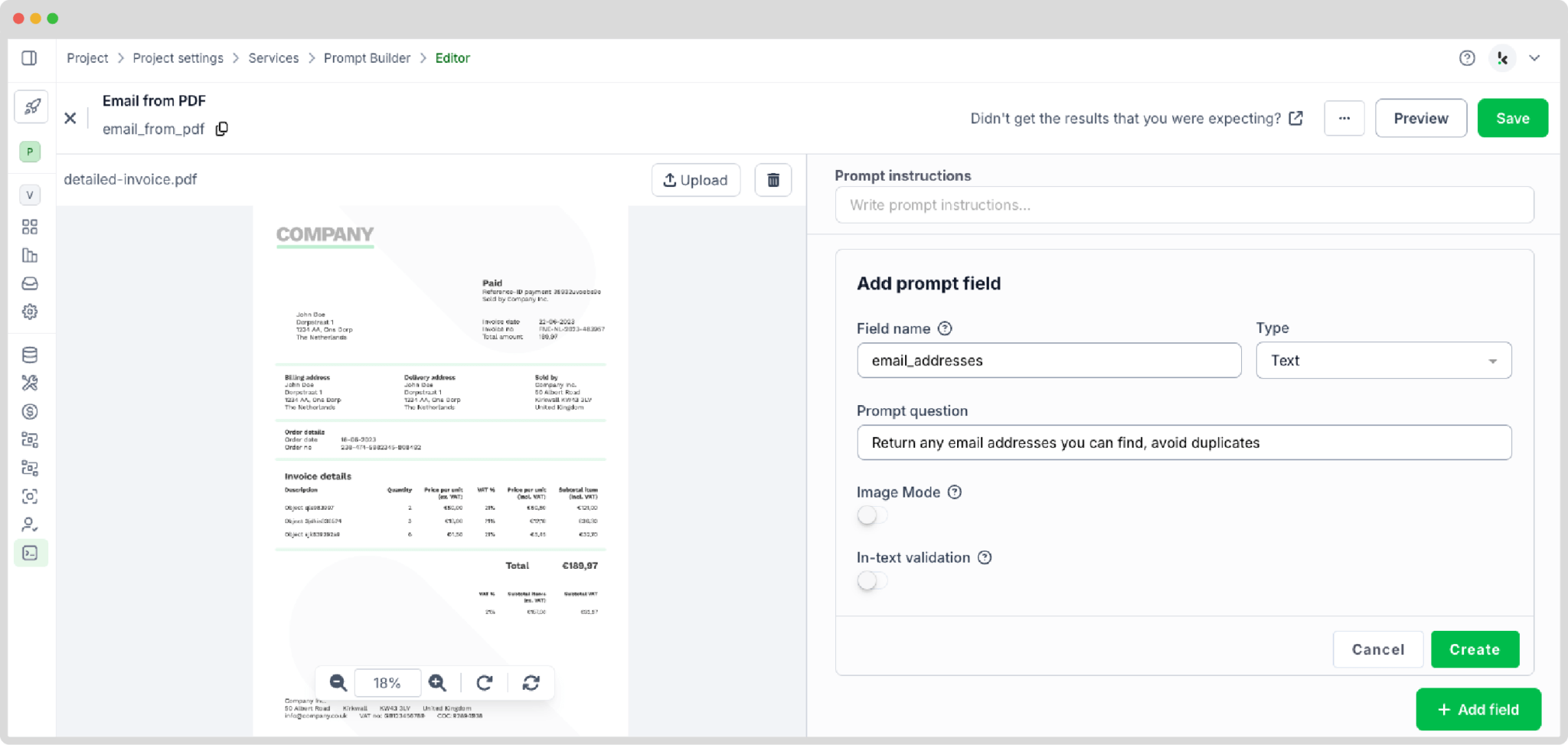 How to extract email addresses from PDF documents - Klippa